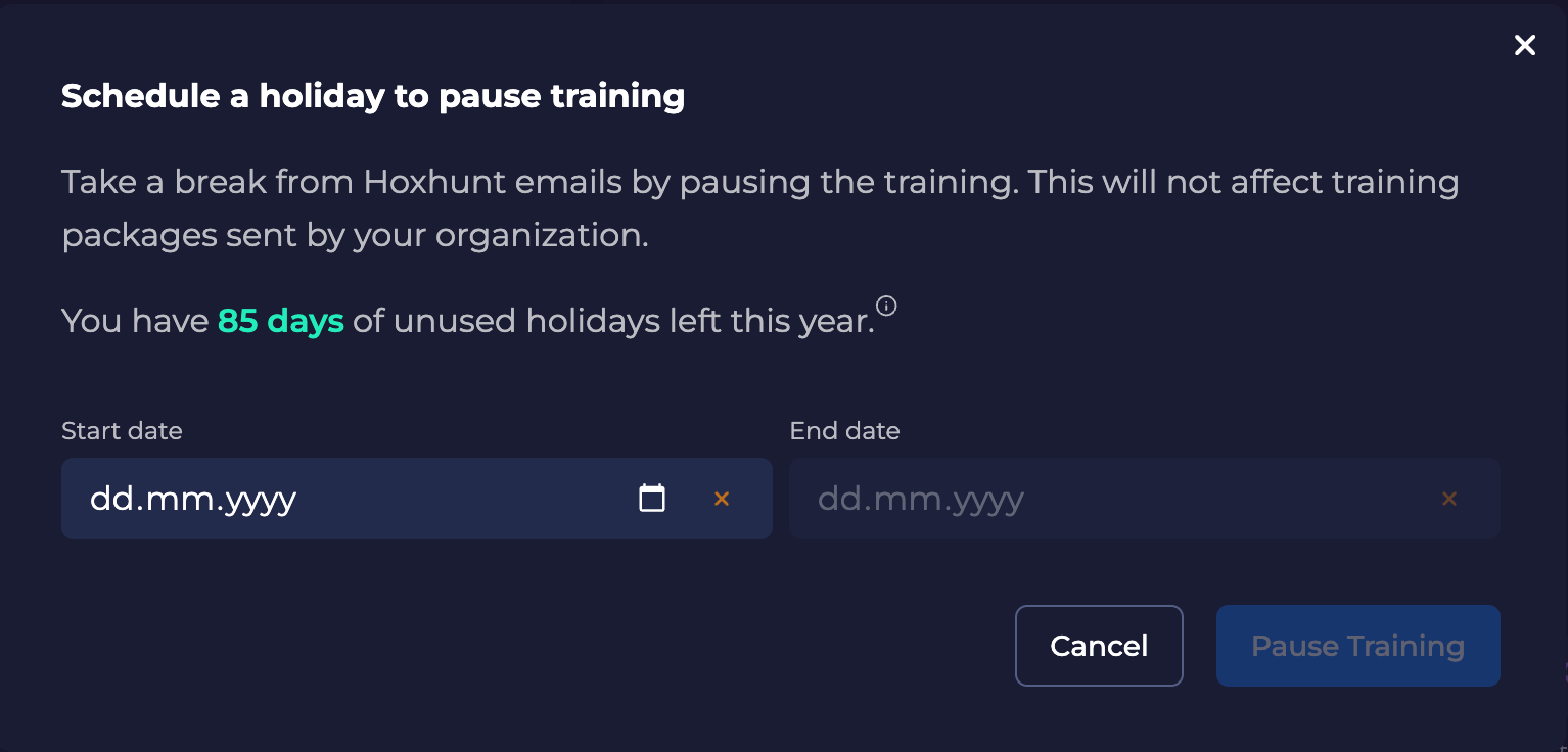 Pause Training – Hoxhunt