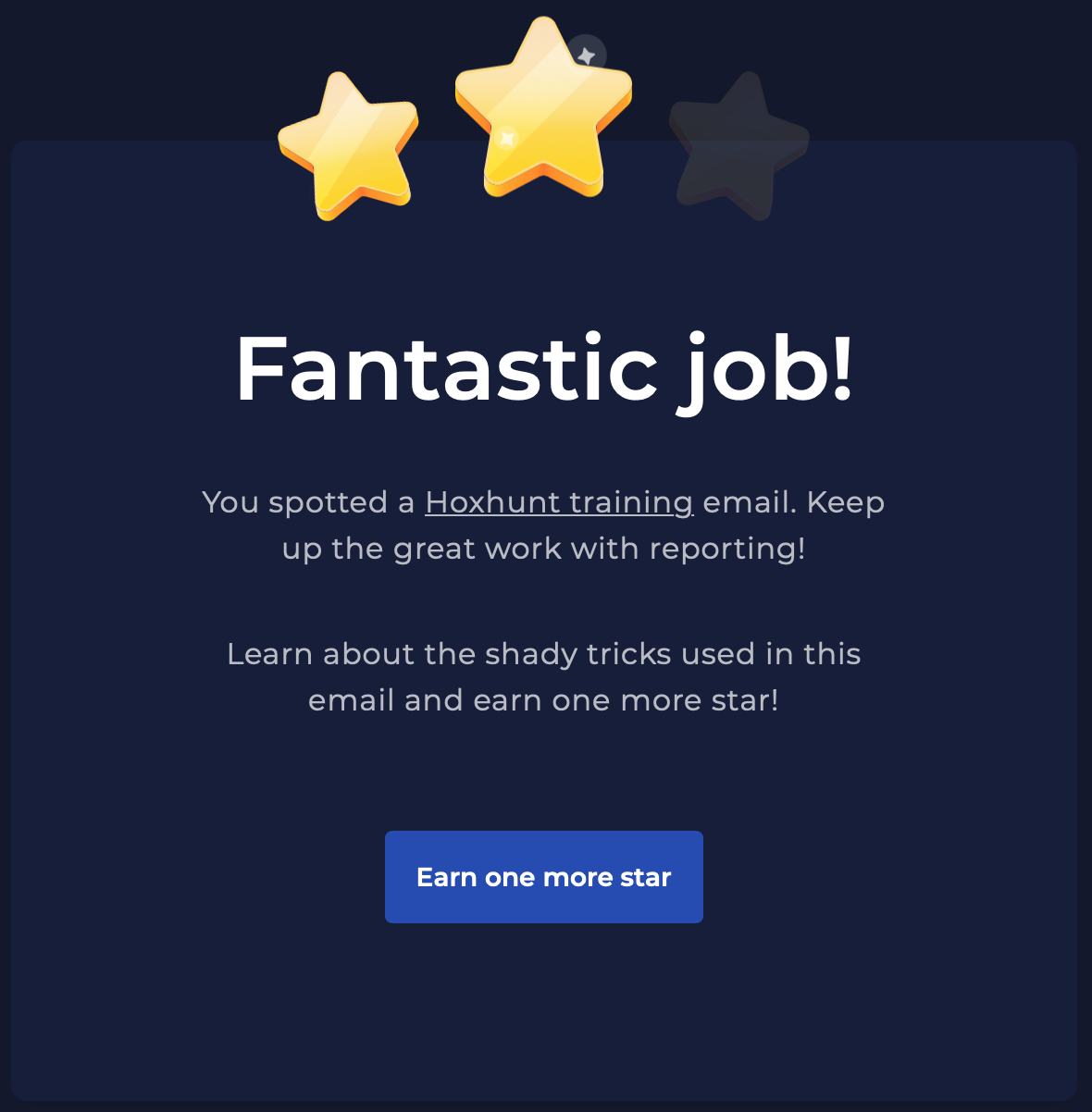 Collecting Stars in Hoxhunt training – Hoxhunt