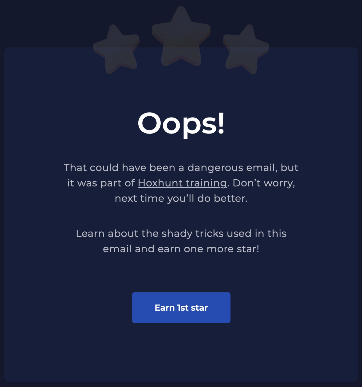 Collecting Stars in Hoxhunt training – Hoxhunt
