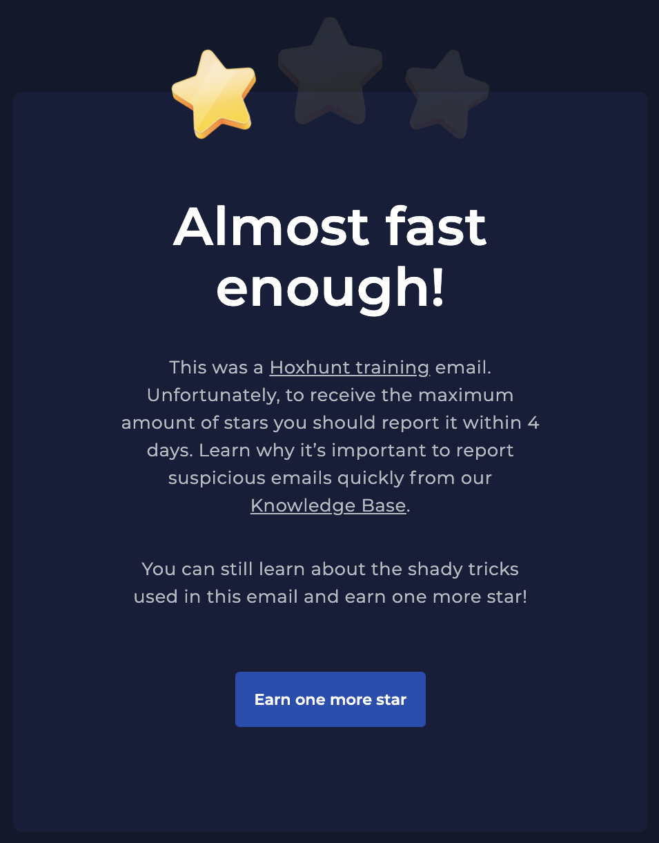 Collecting Stars in Hoxhunt training – Hoxhunt