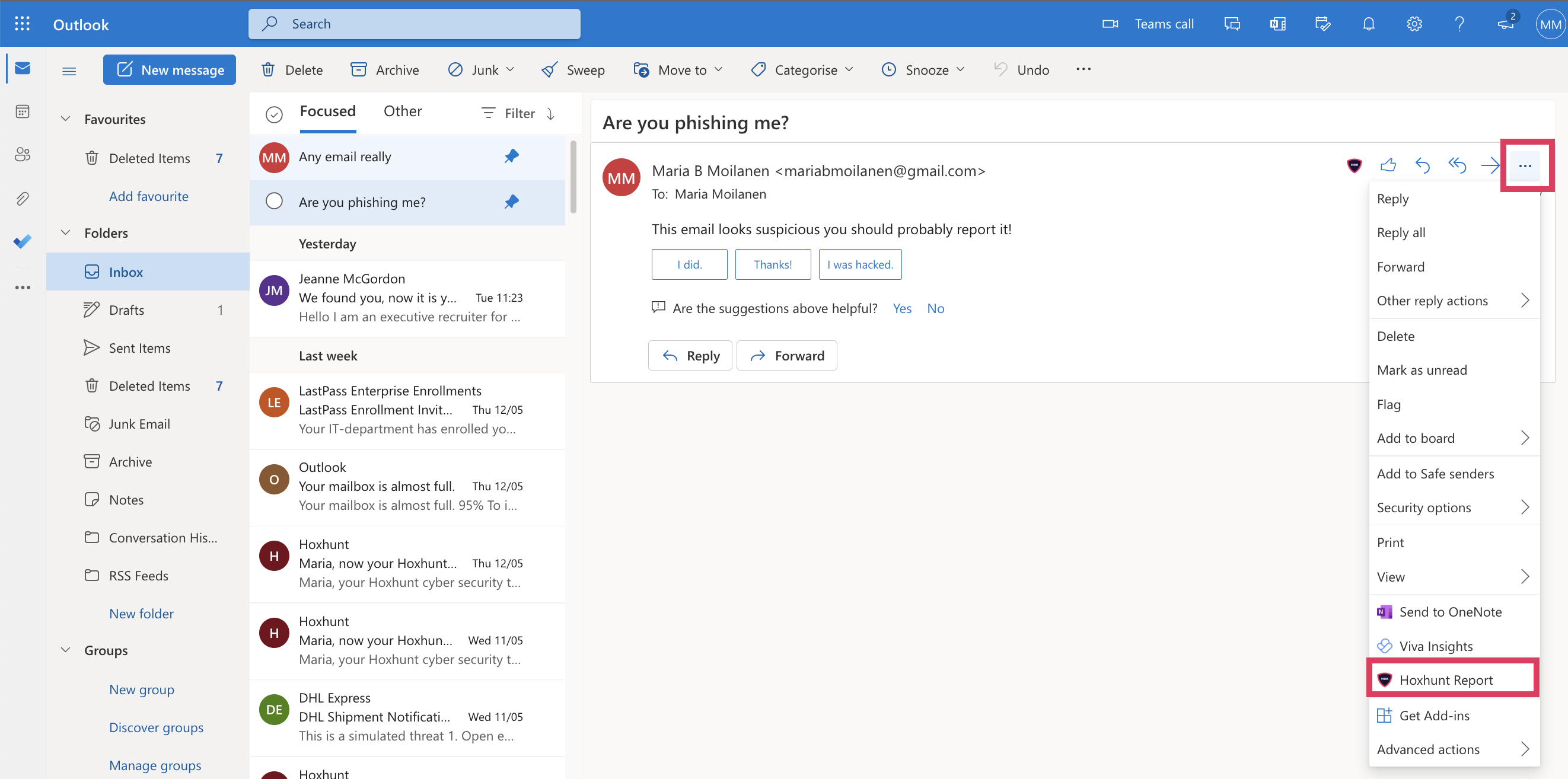 Troubleshooting missing Hoxhunt button in Outlook (Office add-in) – Hoxhunt